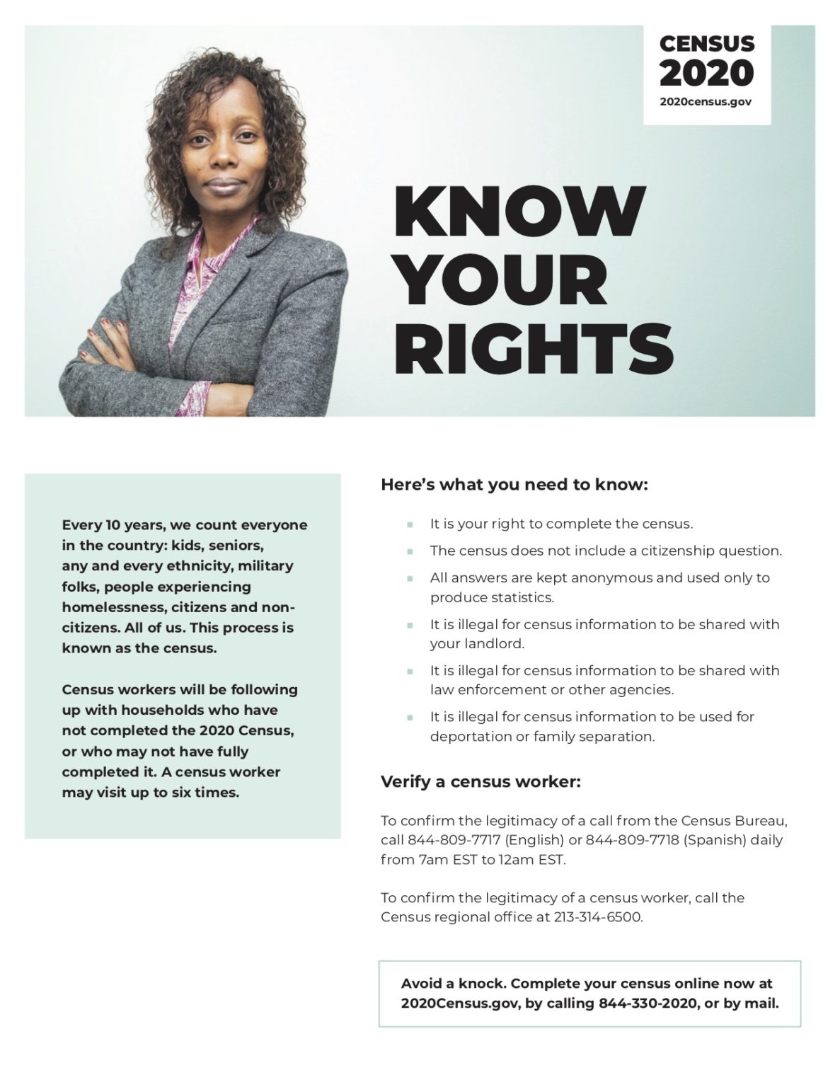 Know Your Rights Flyer - We're Here. We Count.