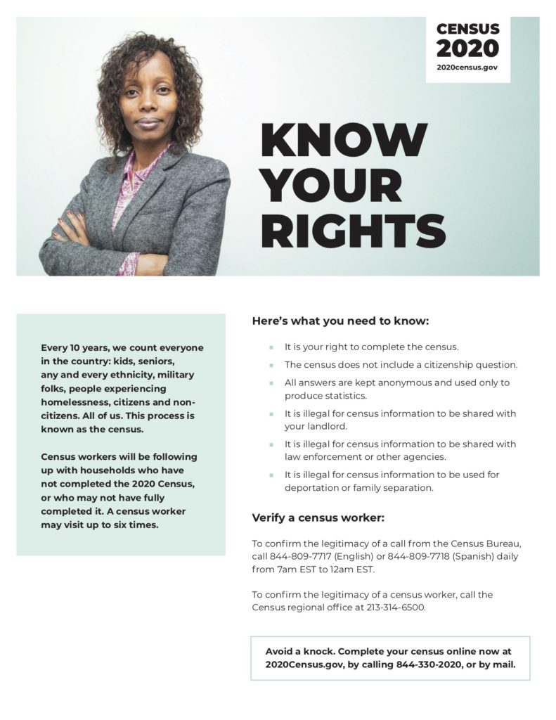 Know Your Rights Flyer - We're Here. We Count.