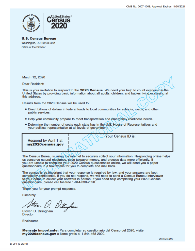 What will the 2020 Census invitation letter look like? - We're Here. We ...
